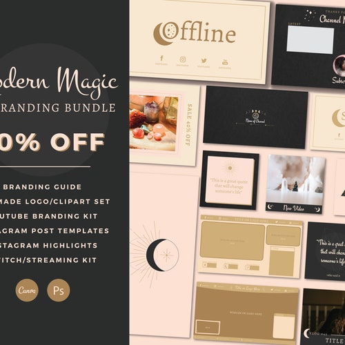 Youtube: Modern Magic Branding Kit - Etsy