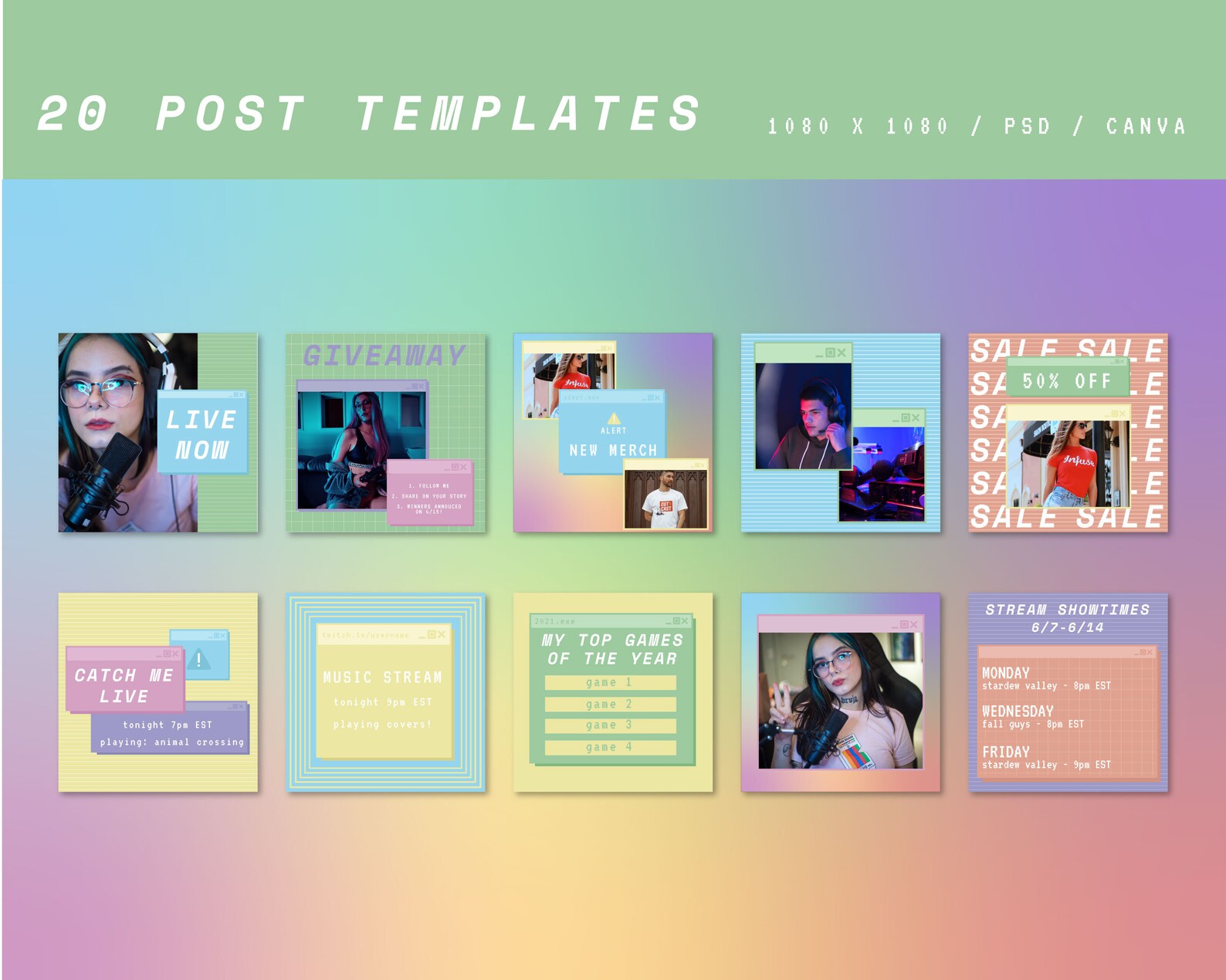 Retro Computer Aesthetic Instagram Story and Post Templates for ...