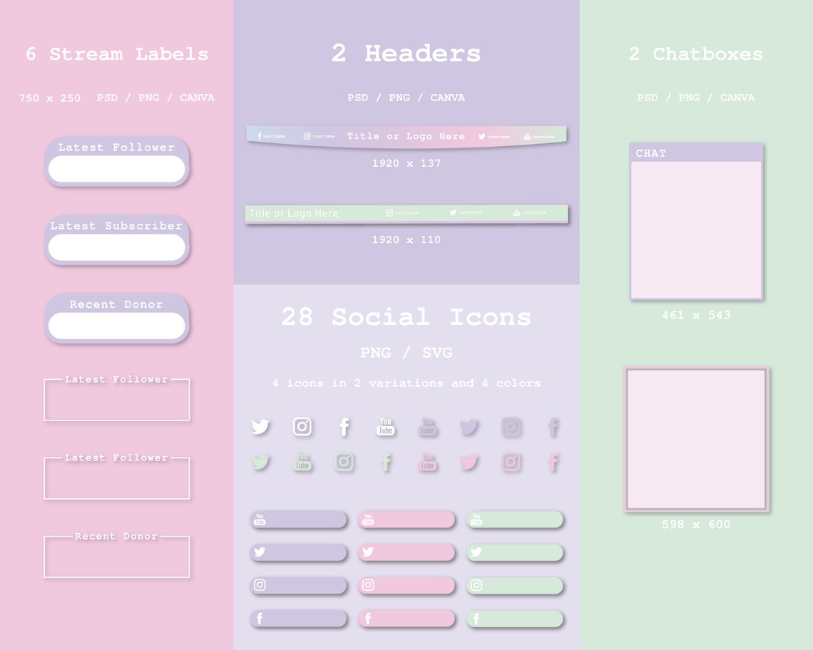 Iridescent Galaxy Twitch Stream Overlay Package - Etsy