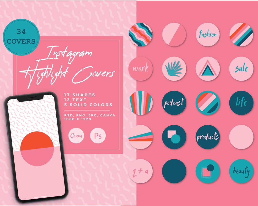 Instagram Highlights: Colorful Retro - Etsy