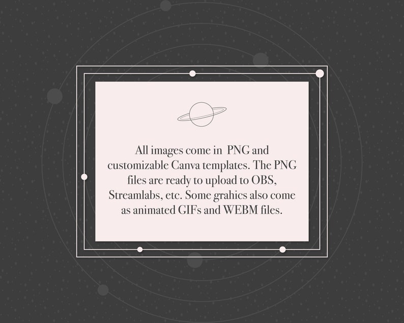 Orbit Customizable Animated Twitch Stream Overlay Package - Etsy