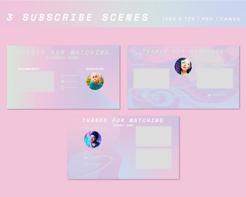 Youtube: Iridescent Galaxy Branding Kit - Etsy