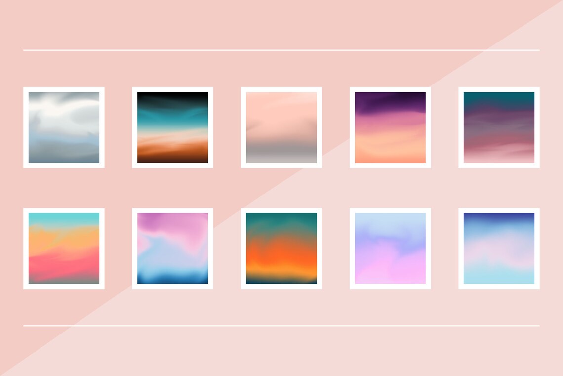 Textures: Abstract Sky Aesthetics Gradient Vector Textures - Etsy