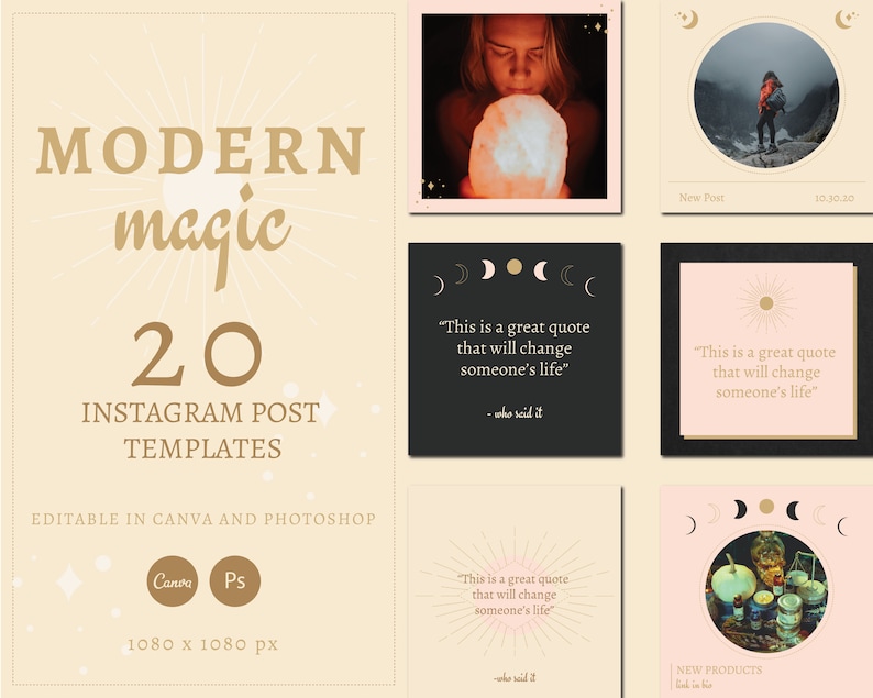 Instagram: Modern Magic Post Templates - Etsy