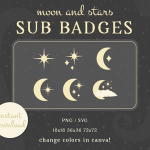 Twitch Moon Sub Badges / Bit Badges / Streamer Graphics / - Etsy