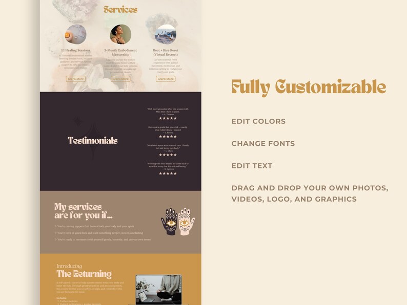 The Ritual – Spiritual Canva Website Template - Etsy