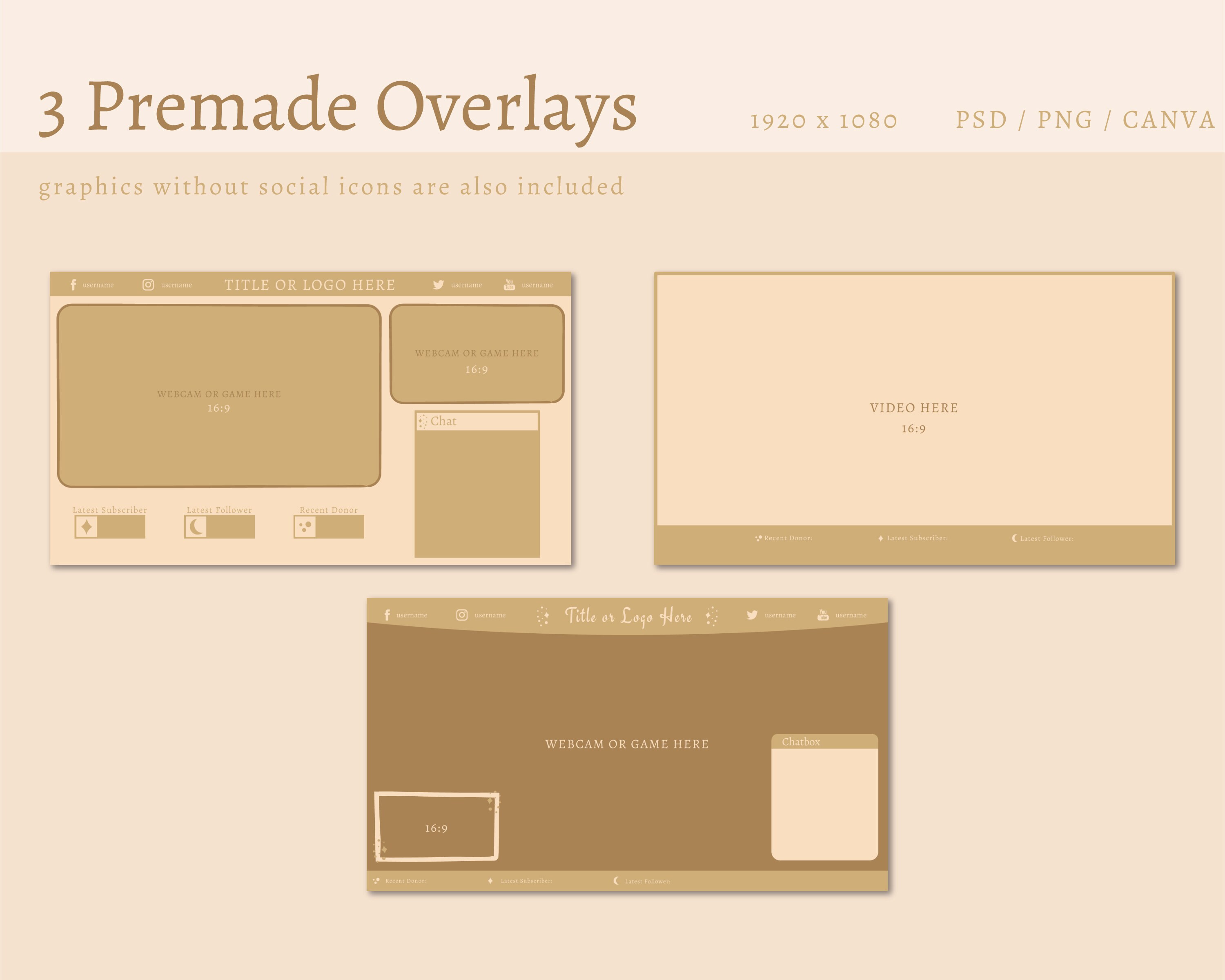 Modern Magic Customizable Twitch Stream Overlay Package | Etsy