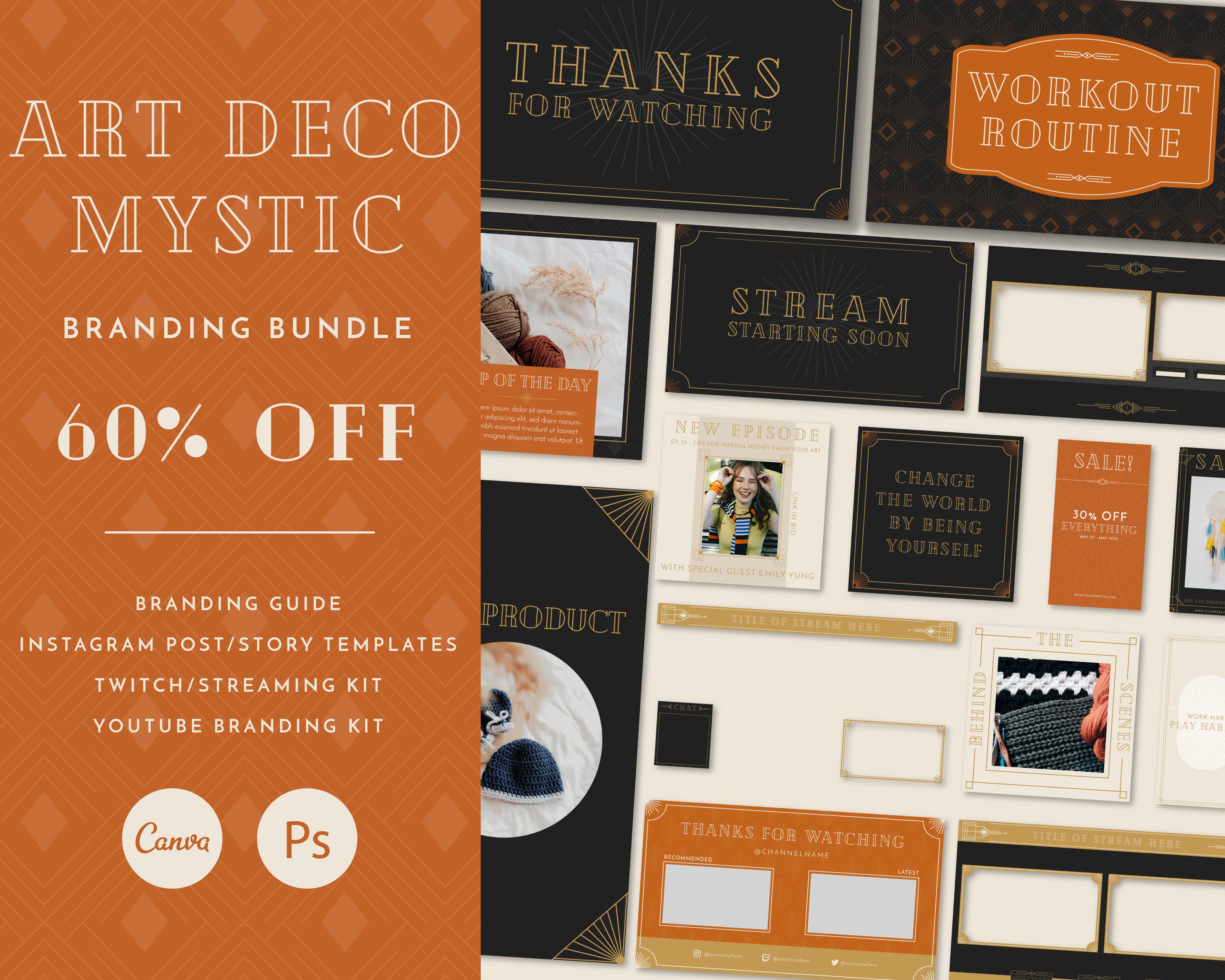 Branding Bundle: Art Deco Mystic - Etsy