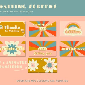 70s Retro Customizable Animated Twitch Stream Overlay Package - Etsy