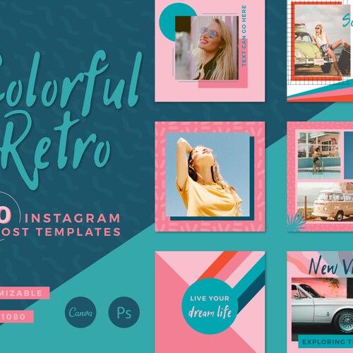 70s Retro Instagram Story and Post Templates - Etsy