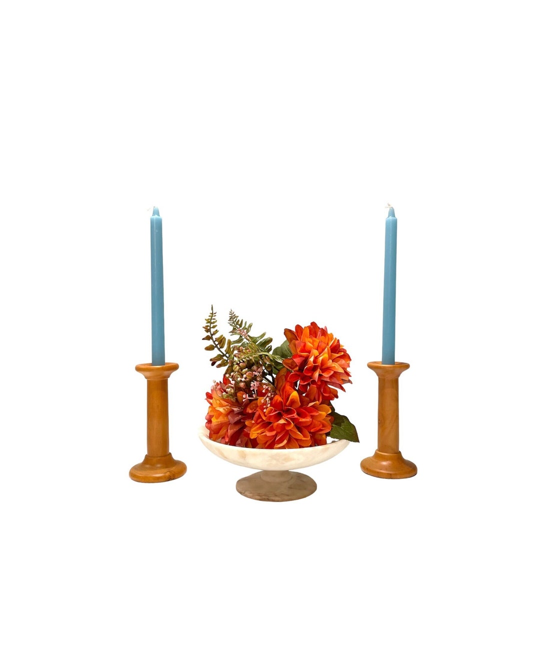 Scandinavian Maple Wood Candleholders Candlesticks Turned Wood Mid ...