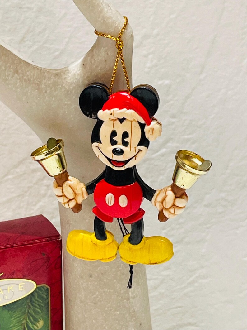 2001 Hallmark Bell Ringing Santa Mickey Mouse Ornament NIB| Christmas ...