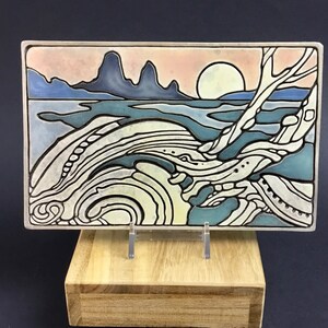 Handmade Ceramic Landscape Art Tile - Etsy