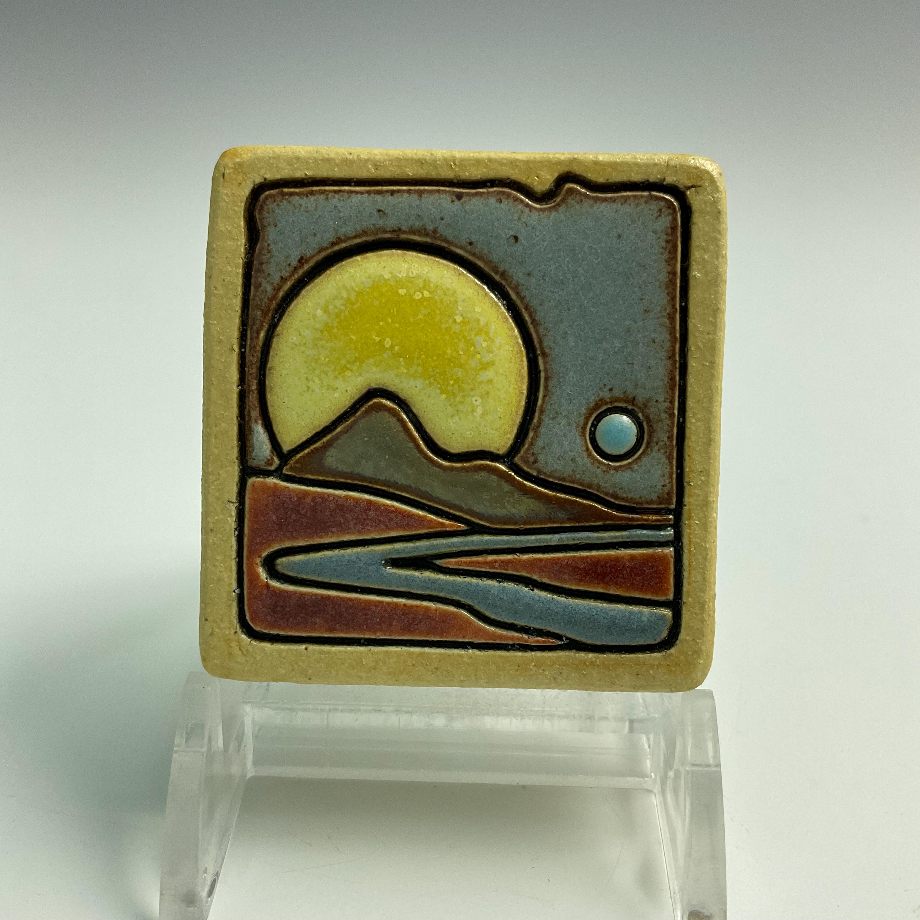 Handmade Ceramic Landscape the Land of Two Suns/ Art Tile - Etsy