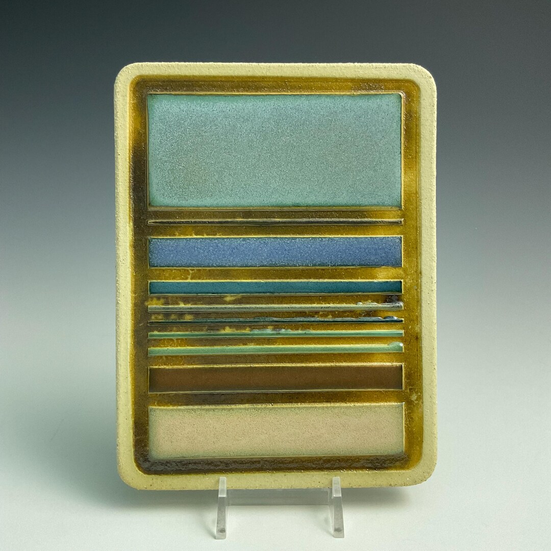 Handmade Ceramic Landscape /mexican Blanket Beach Feel Art Tile - Etsy