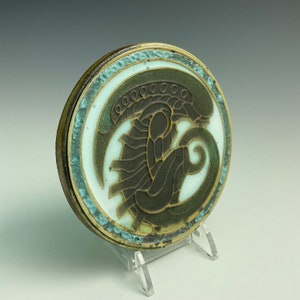 Handmade Ceramic Alien/ Green Patina Xenomorph Art Tile - Etsy