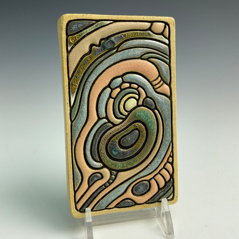 Handmade Ceramic Art Tile/ Bioorganic Wood Grain Art Tile - Etsy