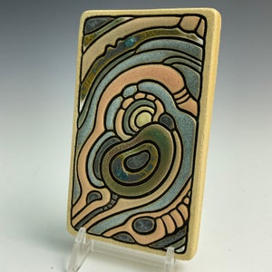Handmade Ceramic Art Tile/ Bioorganic Wood Grain Art Tile - Etsy