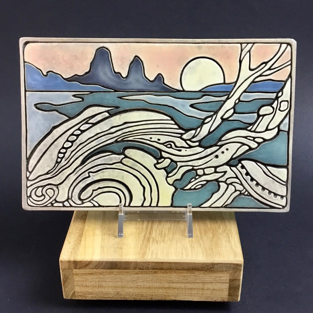 Handmade Ceramic Landscape Art Tile - Etsy