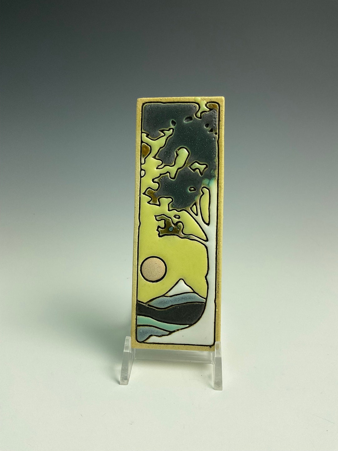 Handmade Ceramic Landscape Art Tile - Etsy