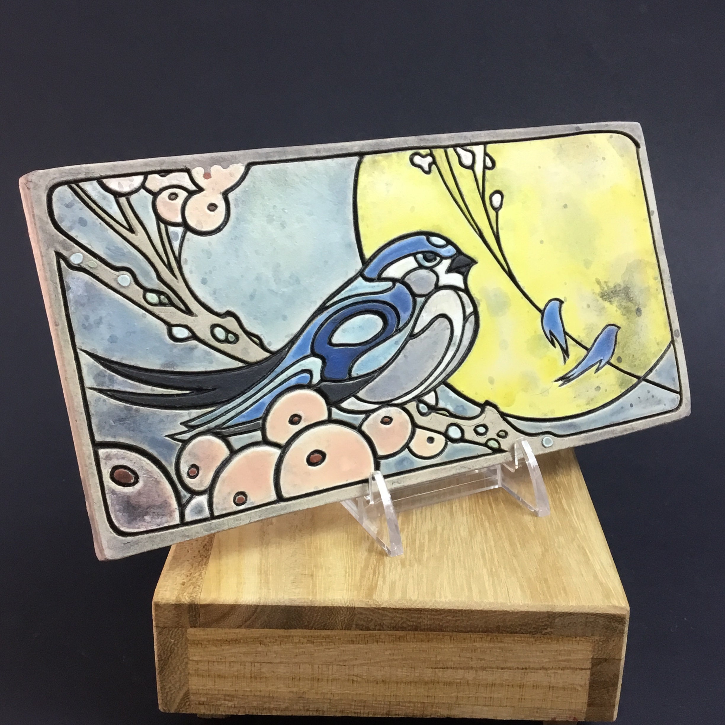 Handmade Ceramic Bird Art Tile | Etsy
