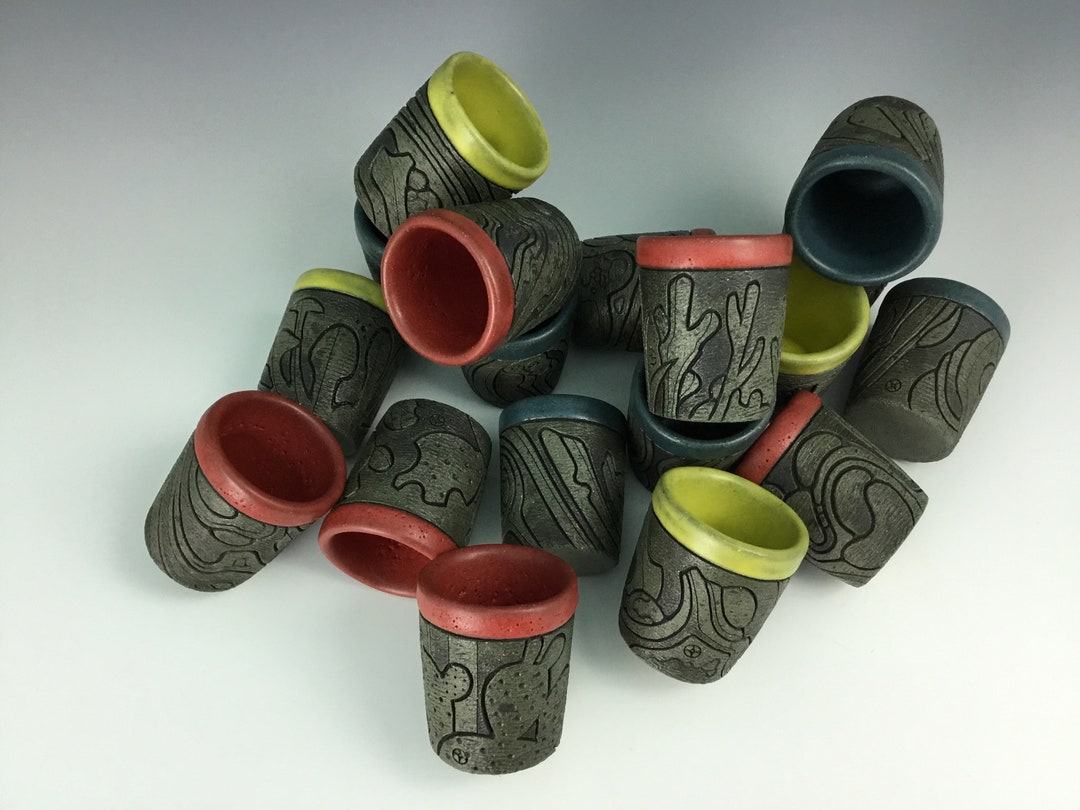 Handmade Ceramic Slab Built Shot Glass - Etsy
