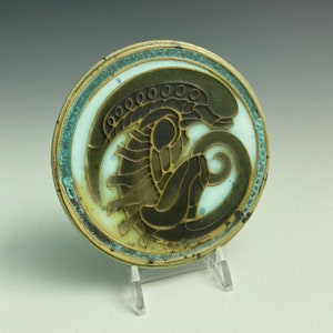 Handmade Ceramic Alien/ Green Patina Xenomorph Art Tile - Etsy