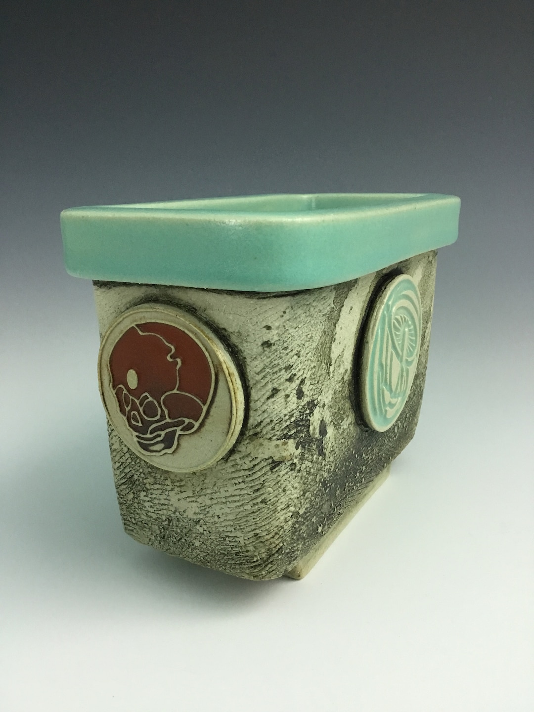 Handmade Ceramic Slab Built Window Sill Planter /skull Themed - Etsy