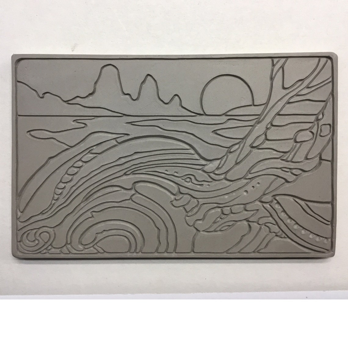 Handmade Ceramic Landscape Art Tile | Etsy