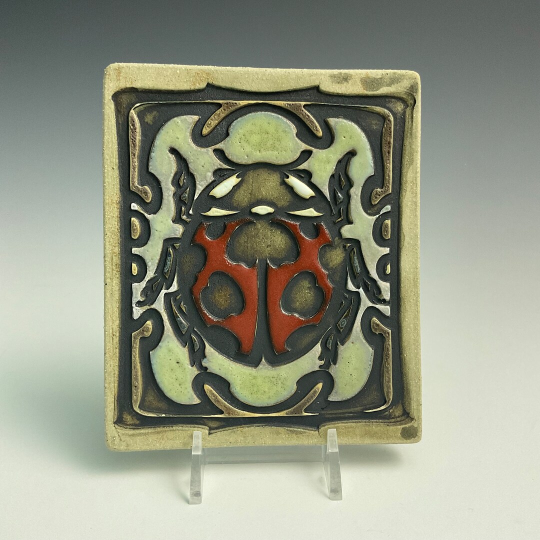 Art Nouveau Inspired Ladybug Handmade Art Tile - Etsy