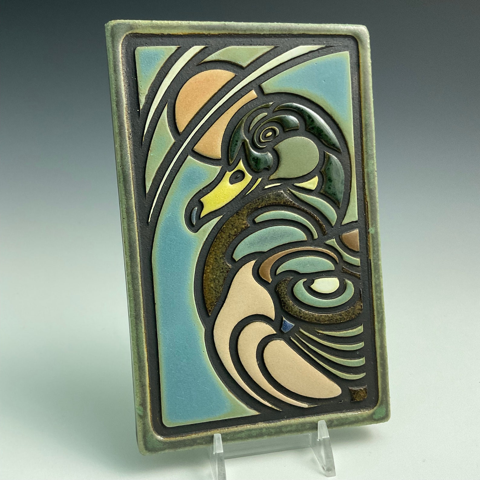 Handmade Ceramic Art Tile, A Mallard, Duck Tile - Etsy