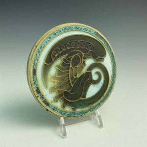 Handmade Ceramic Alien/ Green Patina Xenomorph Art Tile - Etsy