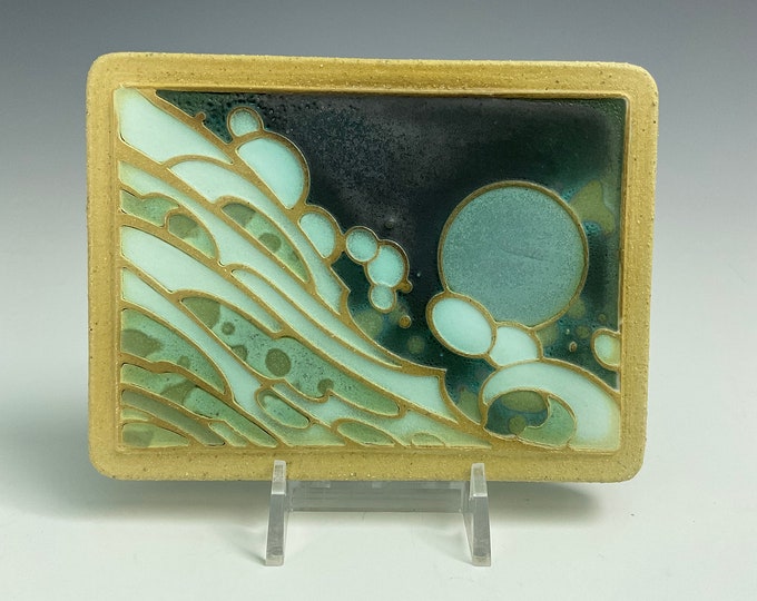 Handmade Ceramic Art Tile, Wave Scape /seascape - Etsy