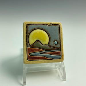 Handmade Ceramic Landscape the Land of Two Suns/ Art Tile - Etsy