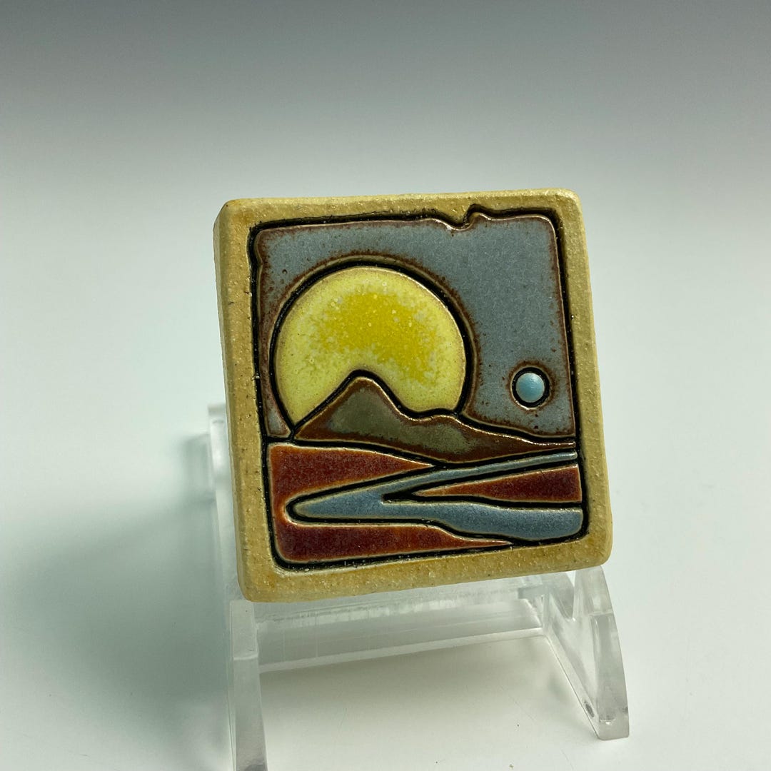 Handmade Ceramic Landscape the Land of Two Suns/ Art Tile - Etsy