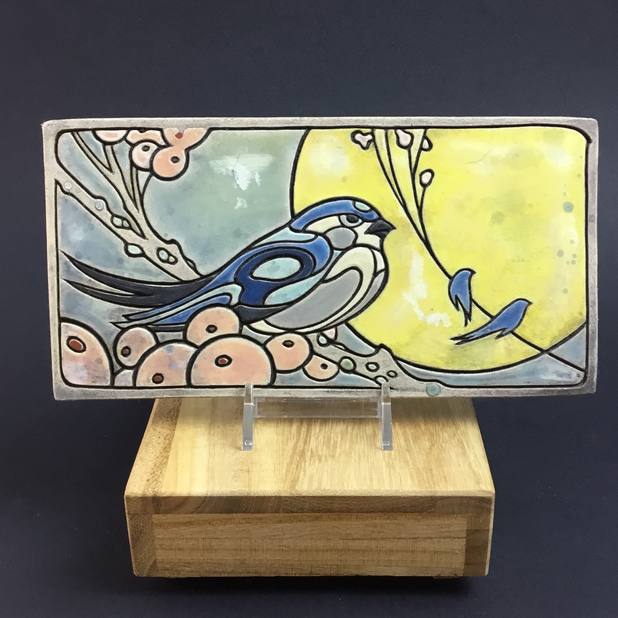 Handmade Ceramic Bird Art Tile | Etsy