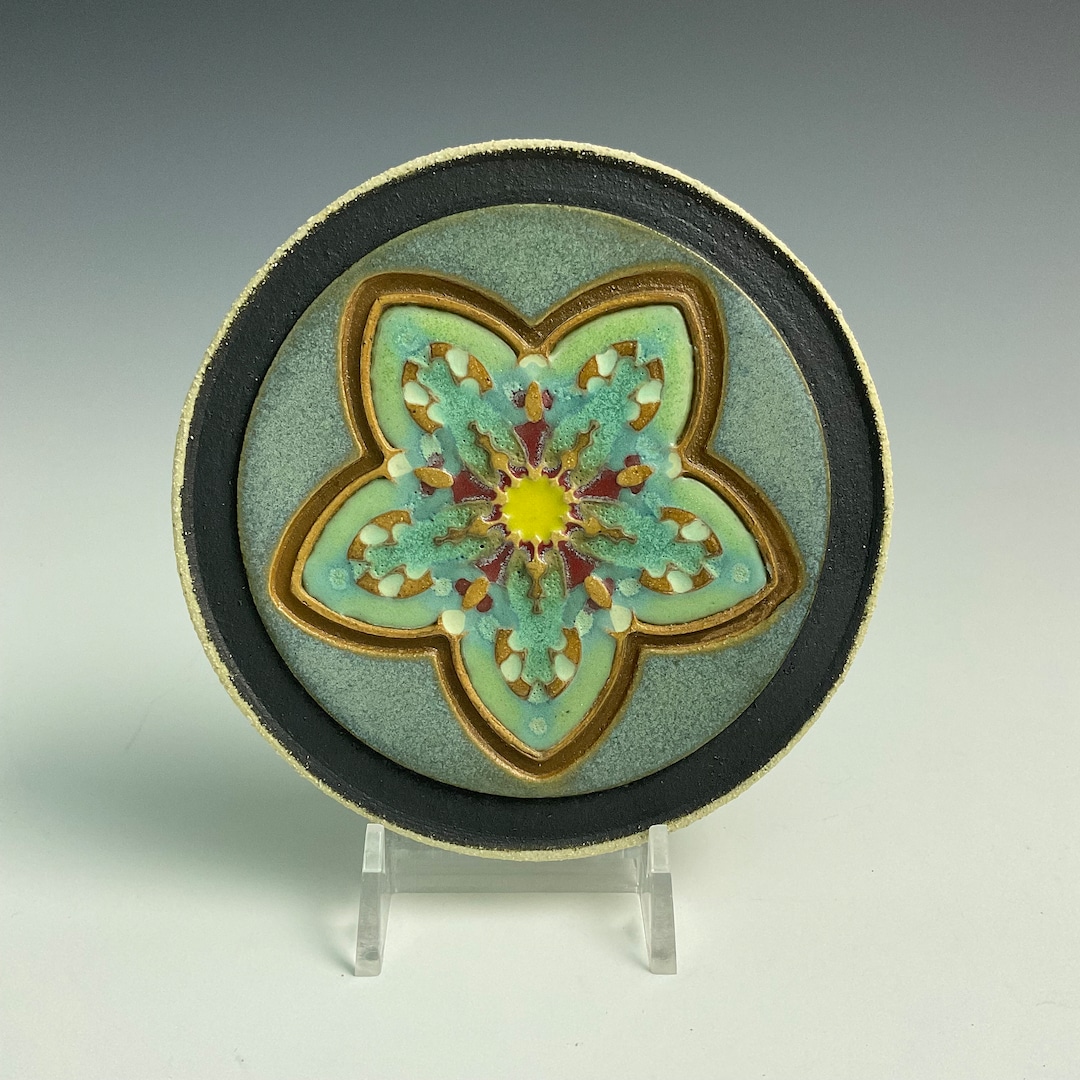 Handmade Ceramic Art Tile, Huernia /orbea Blossom /flower Tile - Etsy