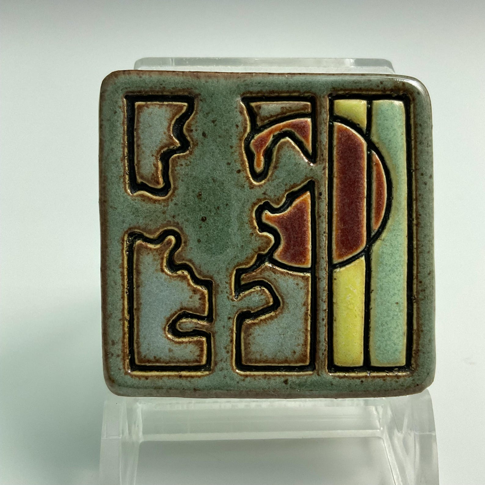 Handmade Ceramic Landscape Mini Tree and Sun Art Tile - Etsy
