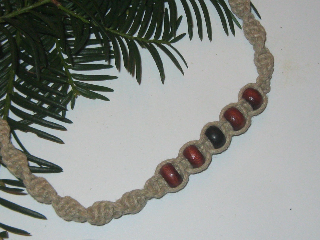 Hemp Necklace, Wooden Beaded Hemp Jewelry, Gift for Him - Etsy