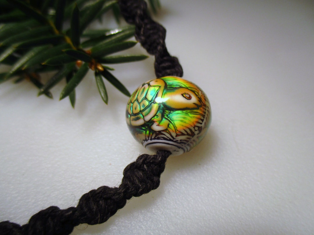 Thin Hemp Necklace, Color Changing Turtle Mood Bead Necklace - Etsy
