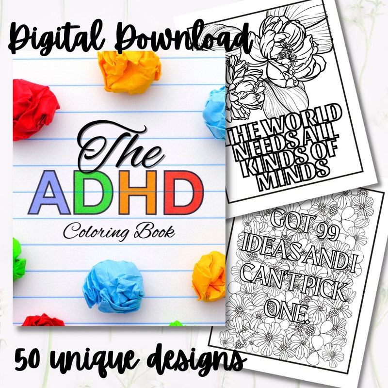 Adhd Coloring for Adults - Etsy