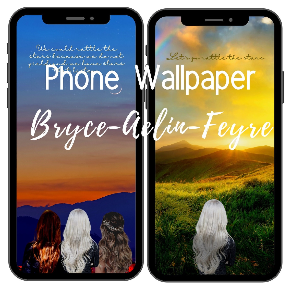 Aelin Feyre Bryce Women of SJM Phone Wallpaper Download - Etsy