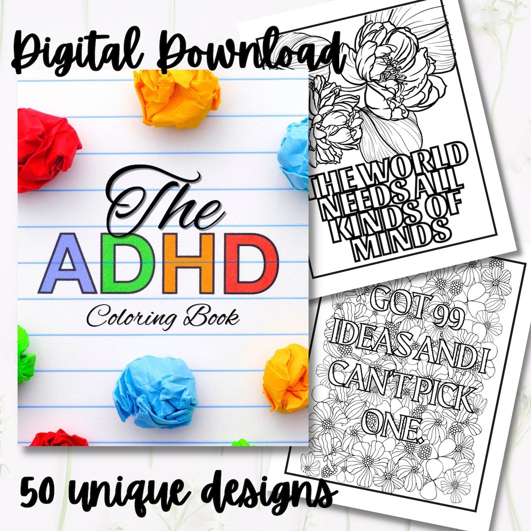 ADHD Coloring Book - Etsy
