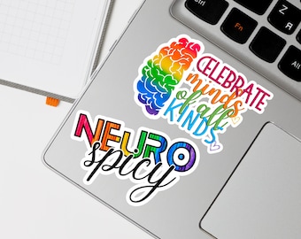 Neurospicy Kiss-cut Sticker Sheet Neurodivergent, ADHD, Autism Stickers ...