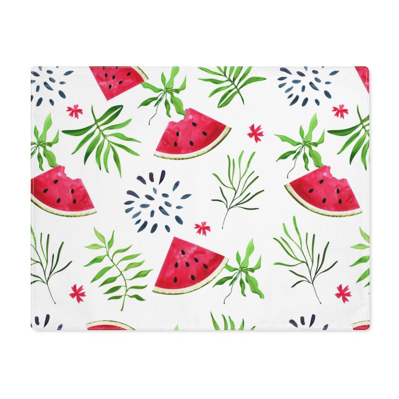 Watermelon Placemat, 1pc Fruit and Tropical Leaves Art, Floral and ...