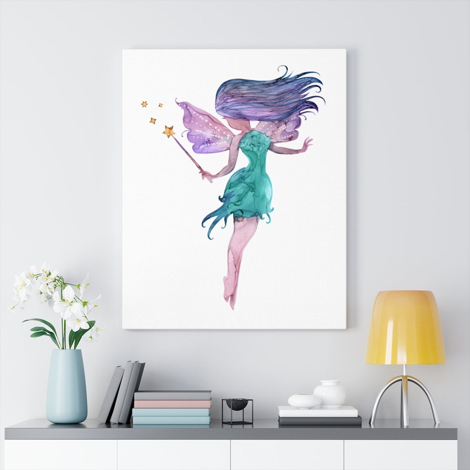 Fairy Canvas Wall Art Abstract Alcohol Ink Fairy Magic Wand - Etsy