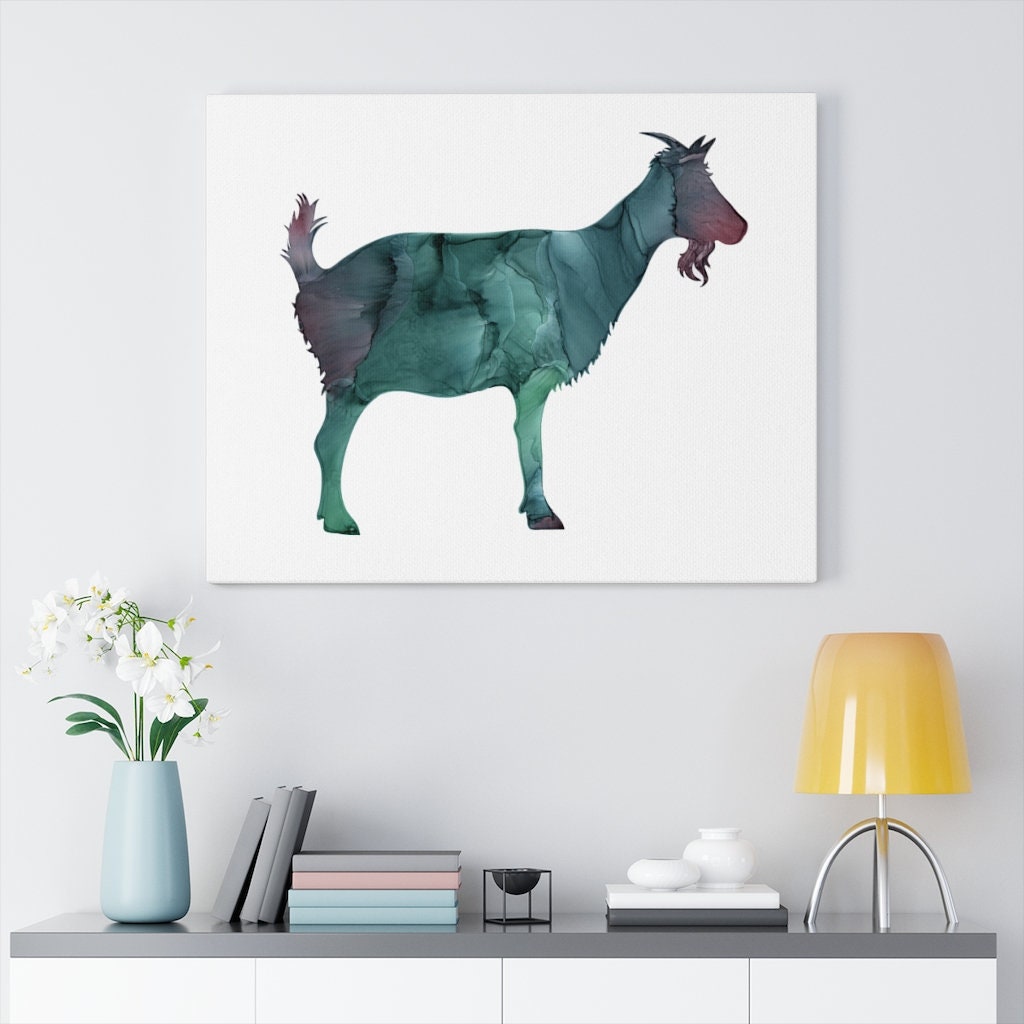 Goat Canvas Wall Art Abstract Alcohol Ink Art Goat Art | Etsy