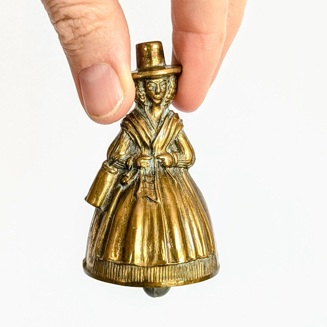 1930s Brass Welsh Lady Figurine Bell • Vintage Dinner Bell ...