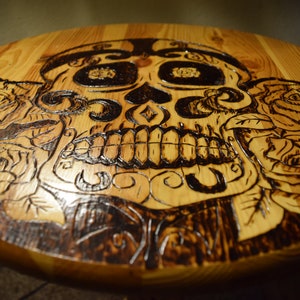 HANDMADE Wood Table | Accent Table | Custom Engraved Table | Wood ...