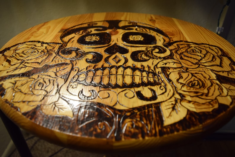 HANDMADE Wood Table | Accent Table | Custom Engraved Table | Wood ...